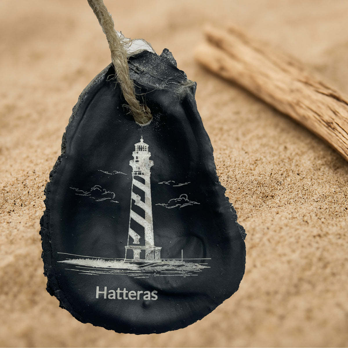 Laser Engraved Lighthouse Oyster Shell – Hand-Painted & Etched Coastal ...