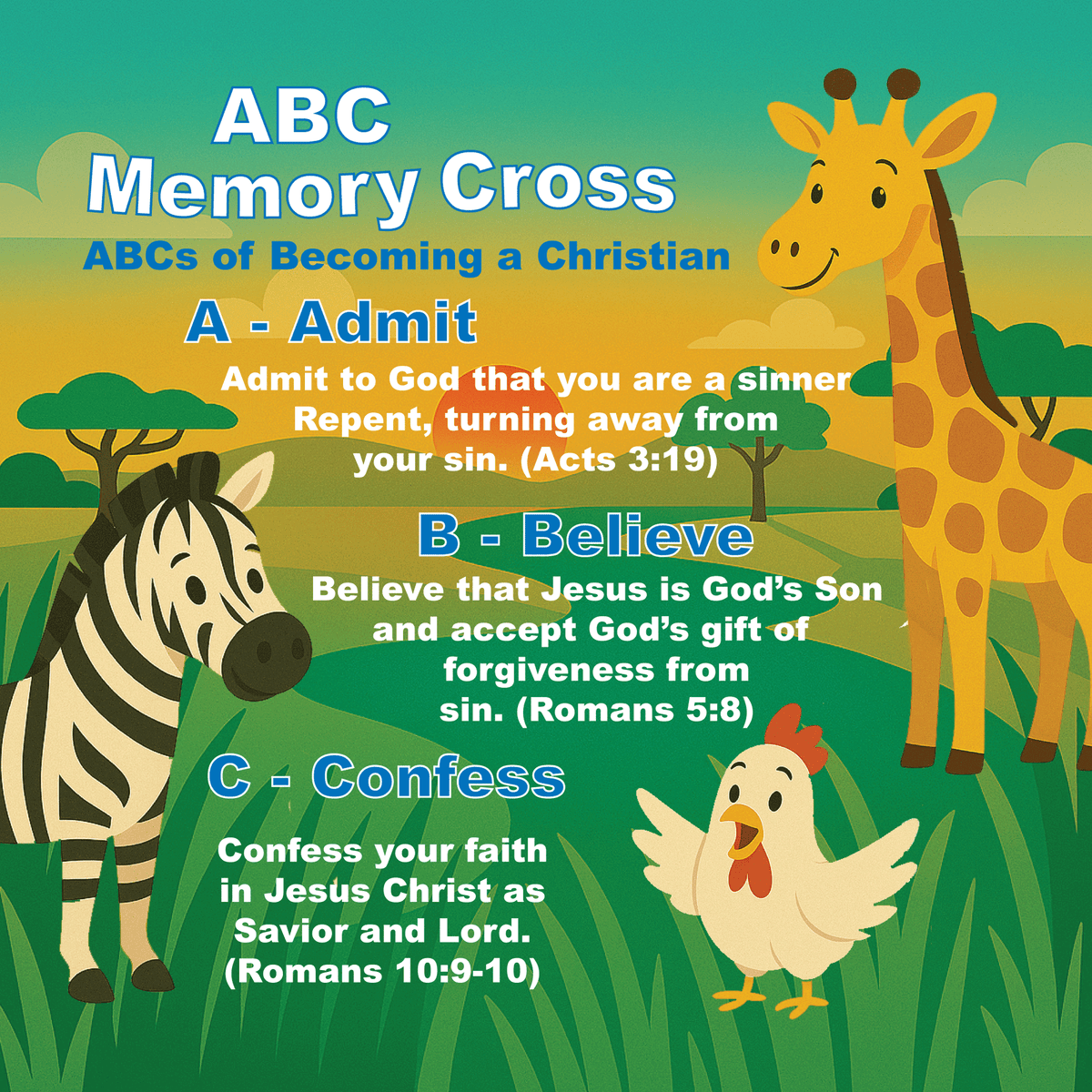 ABC Memory Cross Gospel Tract for children – MemoryCross